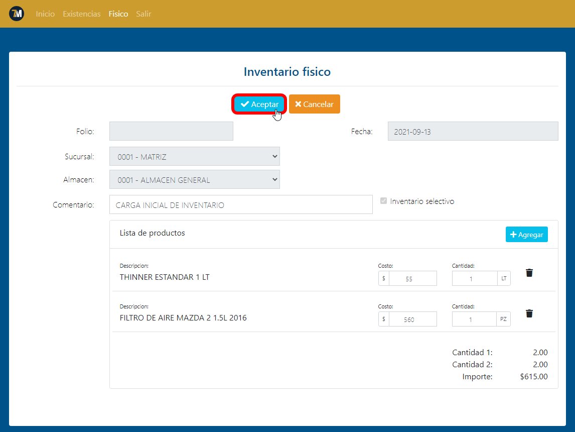 Pocket | Inventario físico