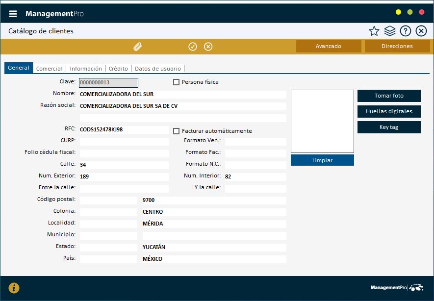 Catálogo de clientes