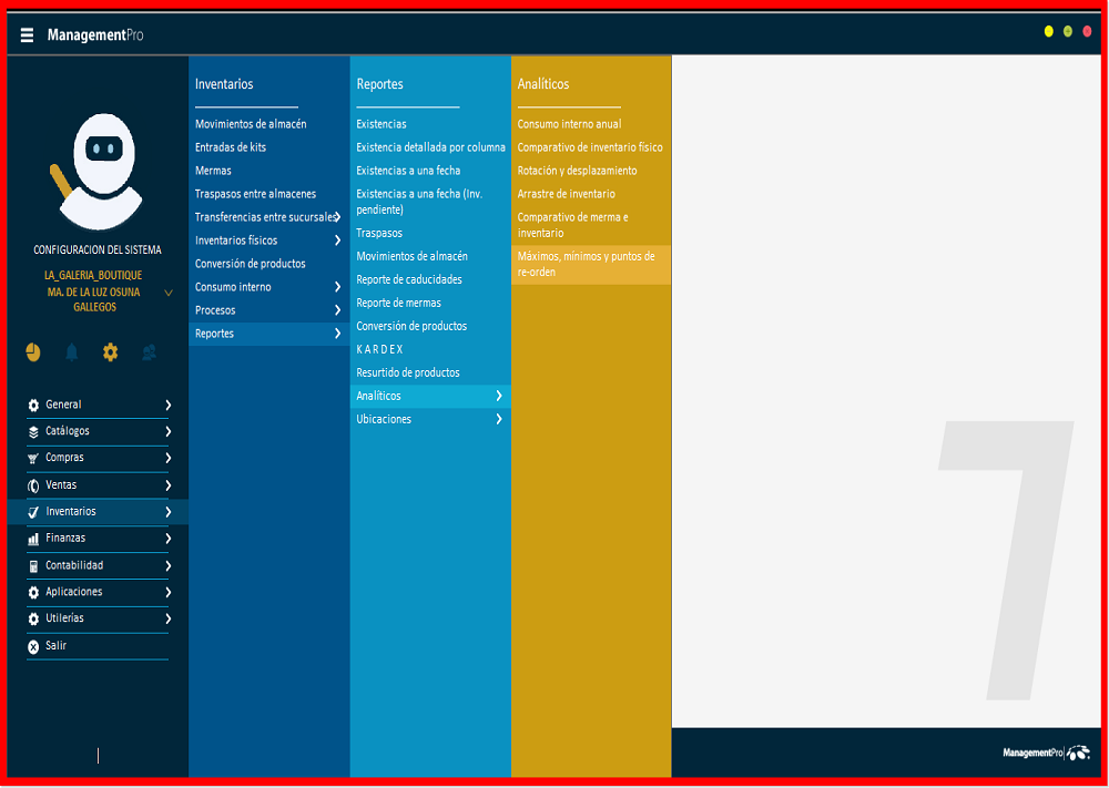 Envío Automatico de Reporte Máximos, Minimos, Punto de Re-orden