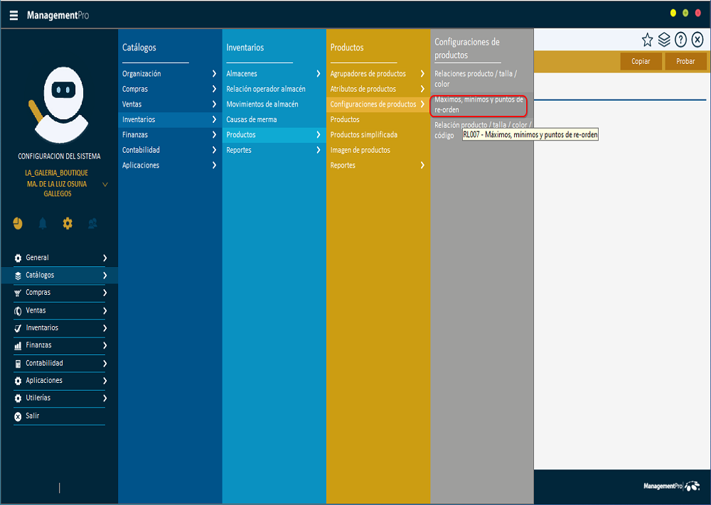 Envío Automatico de Reporte Máximos, Minimos, Punto de Re-orden