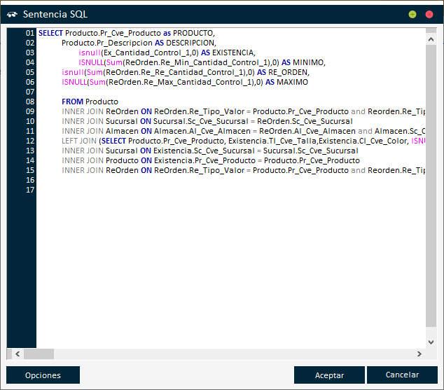 Envío Automatico de Reporte Máximos, Minimos, Punto de Re-orden
