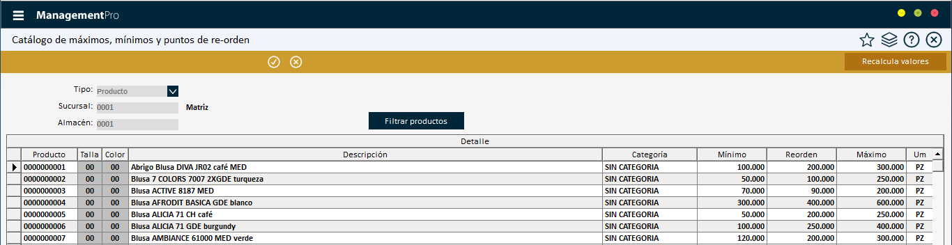 Envío Automatico de Reporte Máximos, Minimos, Punto de Re-orden