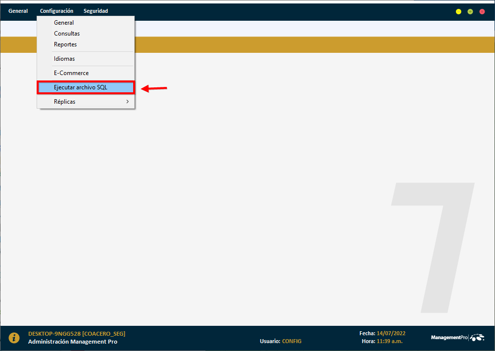 Manual para ejecutar archivo ACT_99.SQL