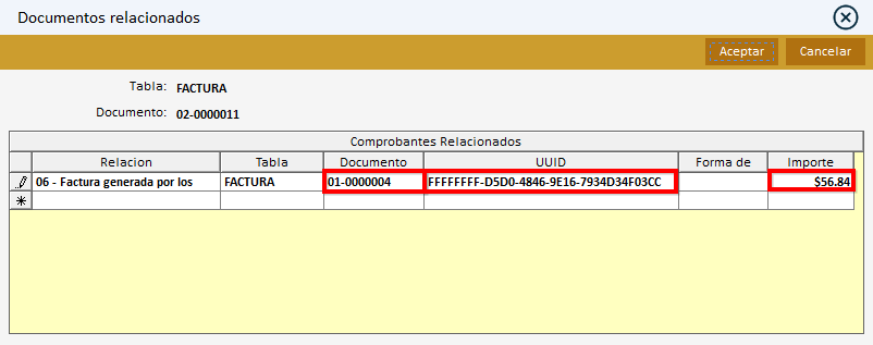 RETAIL | Factura con documento relacionado