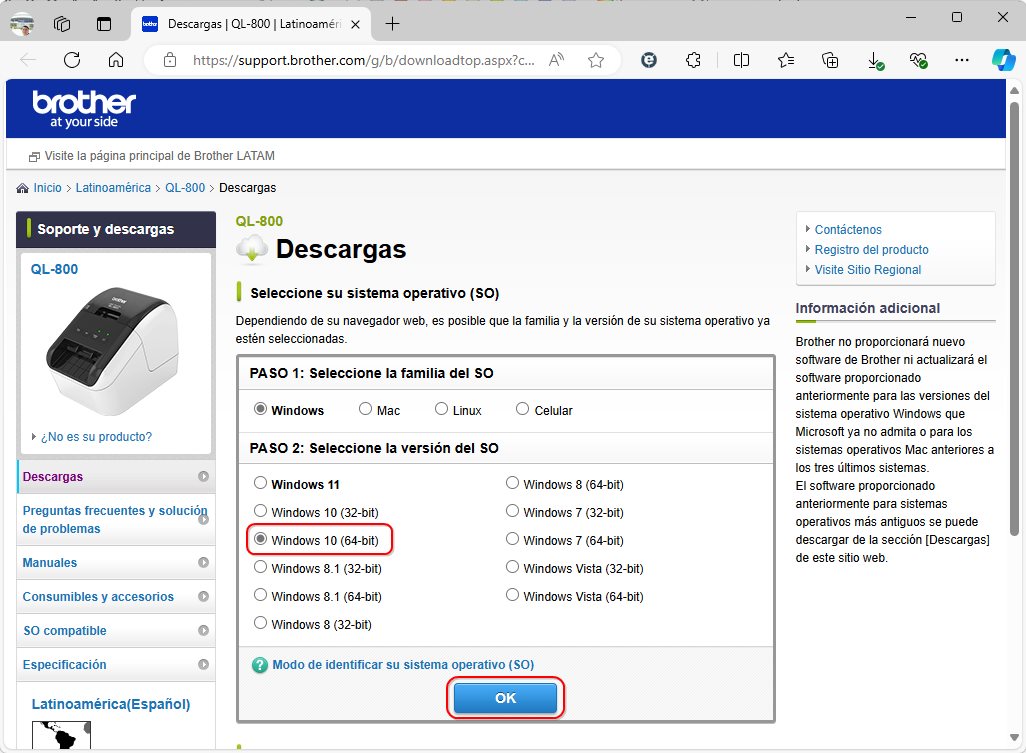 OTROS | Instalación Controladores Impresora Brother Brother QL-800